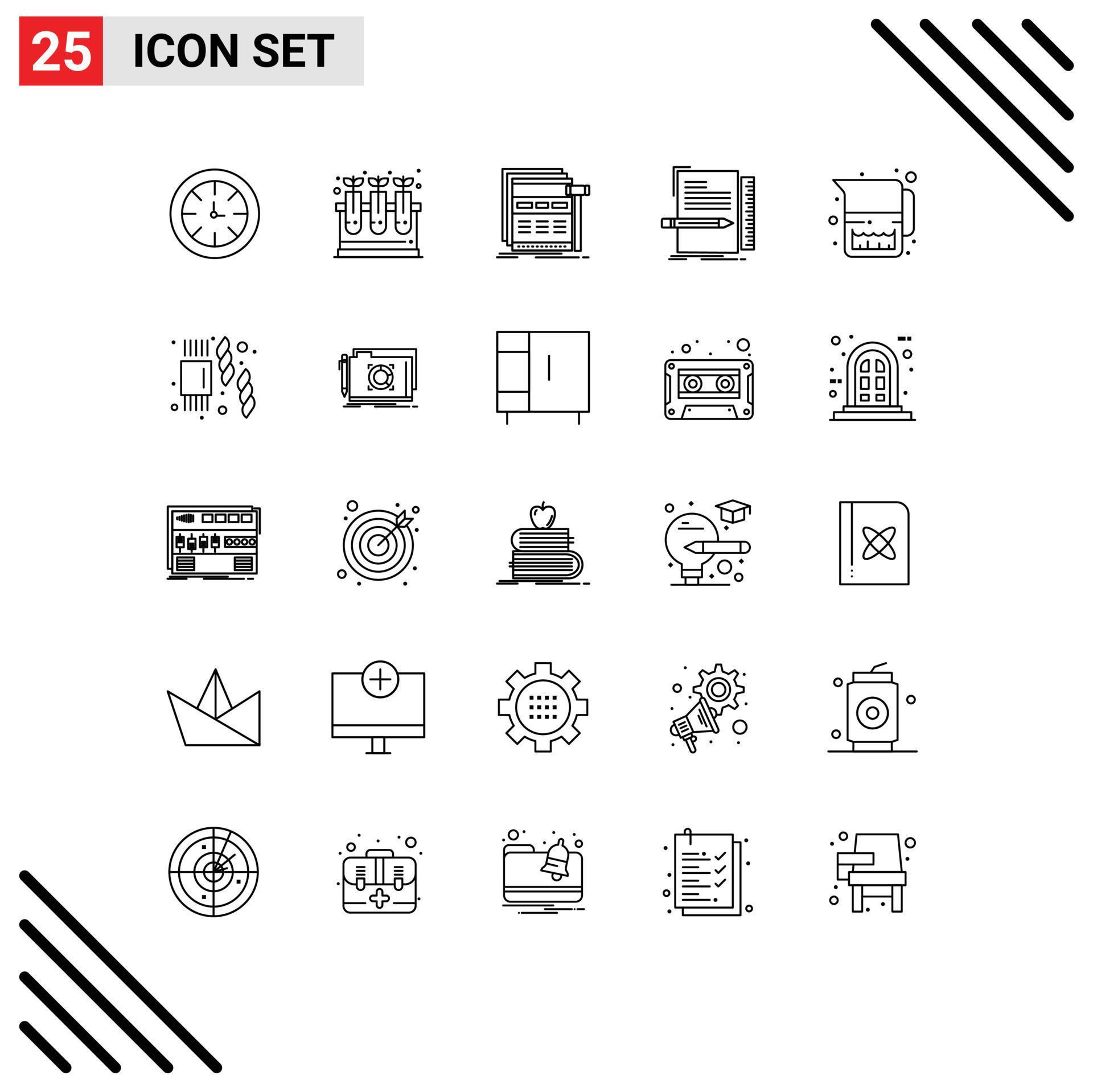 Pictogram Set of 25 Simple Lines of script file internet coding ... Pictogram Set of 25 Simple Lines of script file internet coding ...