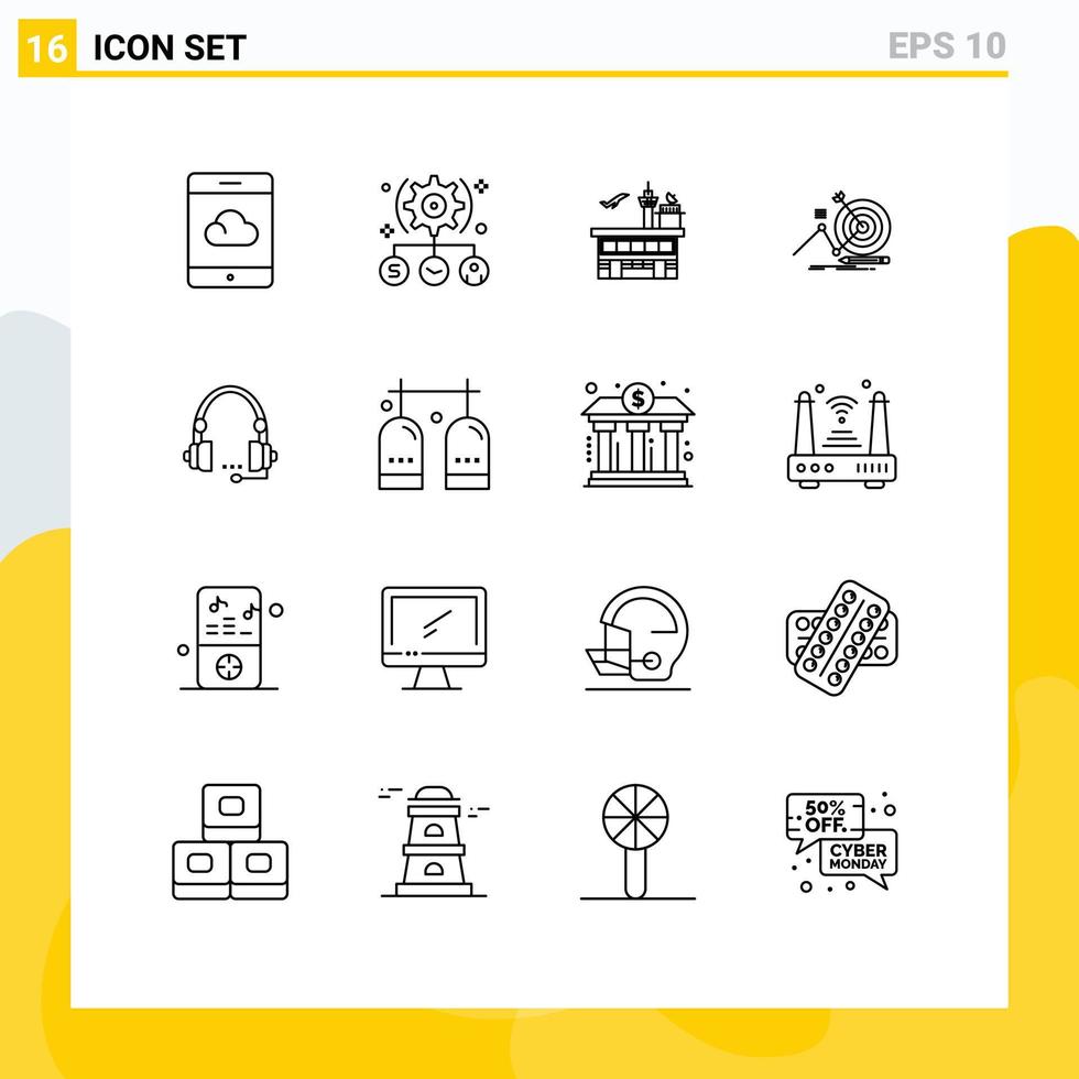 16 Universal Outlines Set For Web And Mobile Applications Focus Success Airport Target Transport