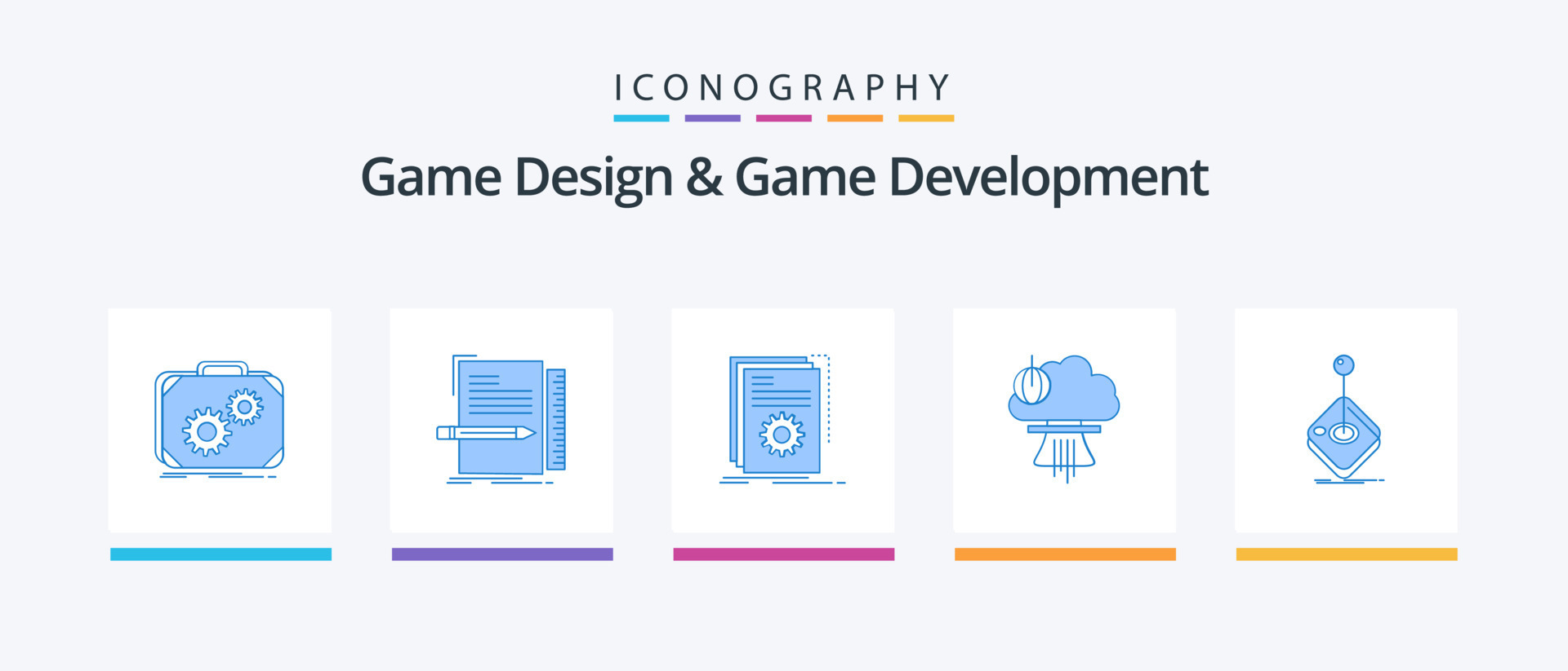 Game Design And Game Development Blue 5 Icon Pack Including nuclear ...