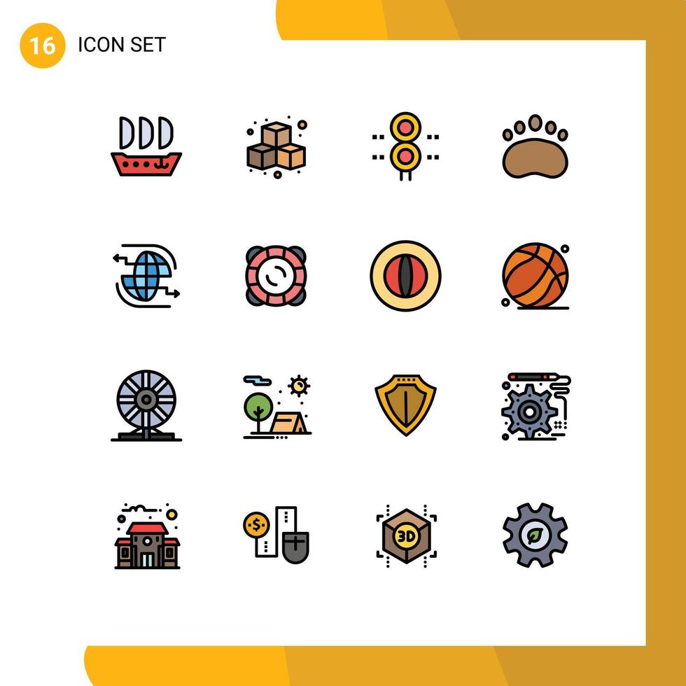 16 Universal Flat Color Filled Lines Set For Web And Mobile Applications Connect Science Station