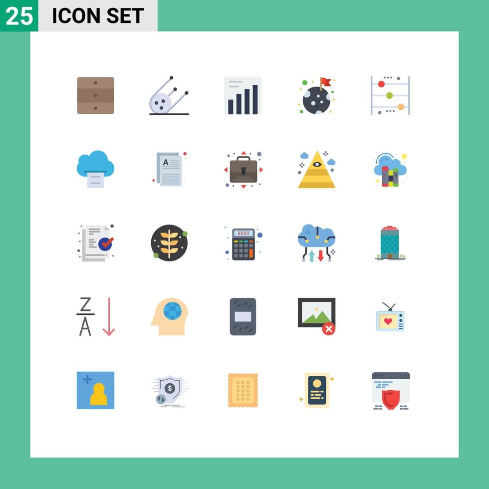 User Interface Pack Of 25 Basic Flat Colors Of Learning Calculator Graph Calculating Planet