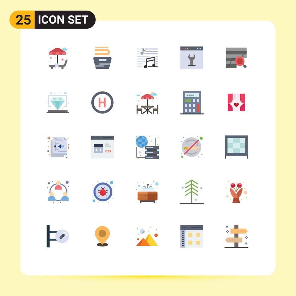 25 Universal Flat Colors Set For Web And Mobile Applications Analysis Page Musical Interface