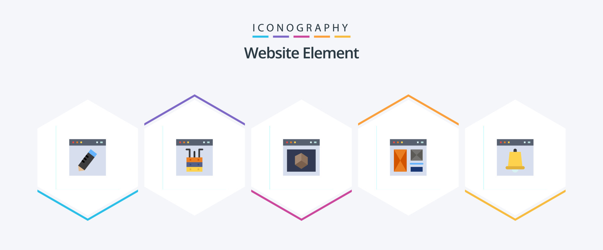 Website Element 25 Flat icon pack including internet. browser. page. site. element 18668723 ...