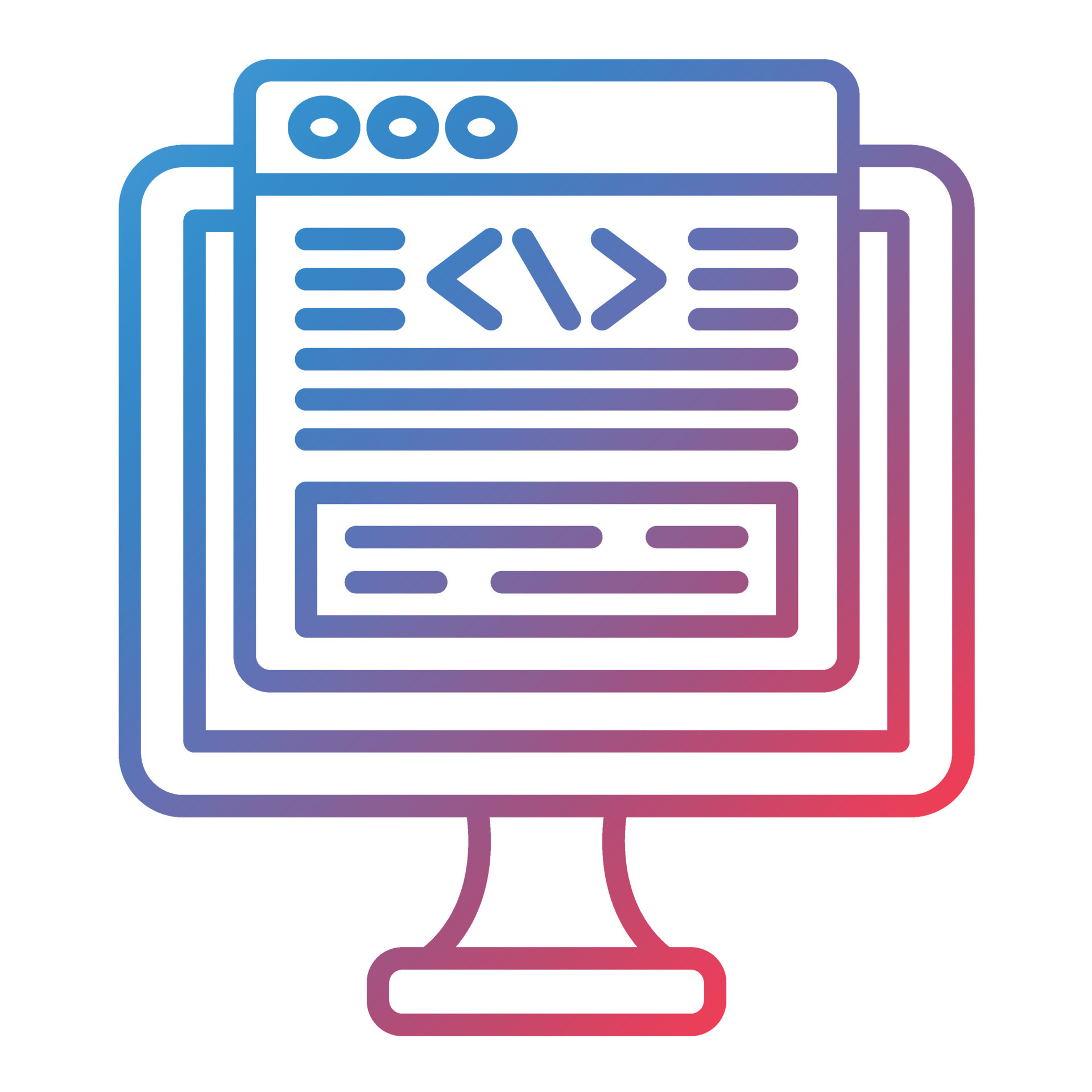 Coding Line Gradient Icon 18669597 Vector Art at Vecteezy