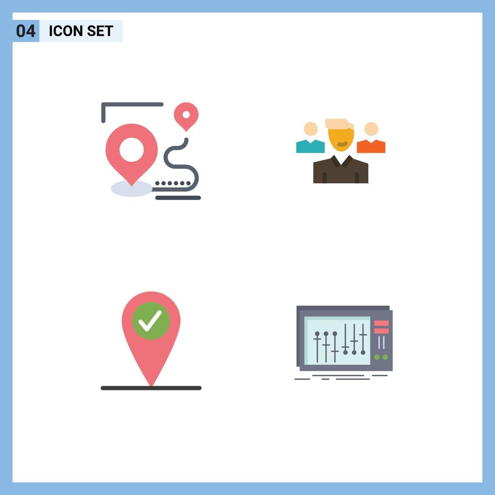 4 User Interface Flat Icon Pack of modern Signs and Symbols of map ...