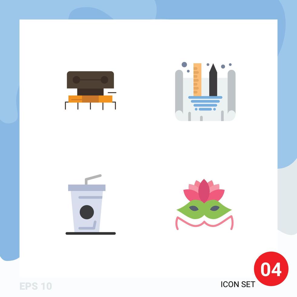 4 Universal Flat Icons Set For Web And Mobile Applications Level