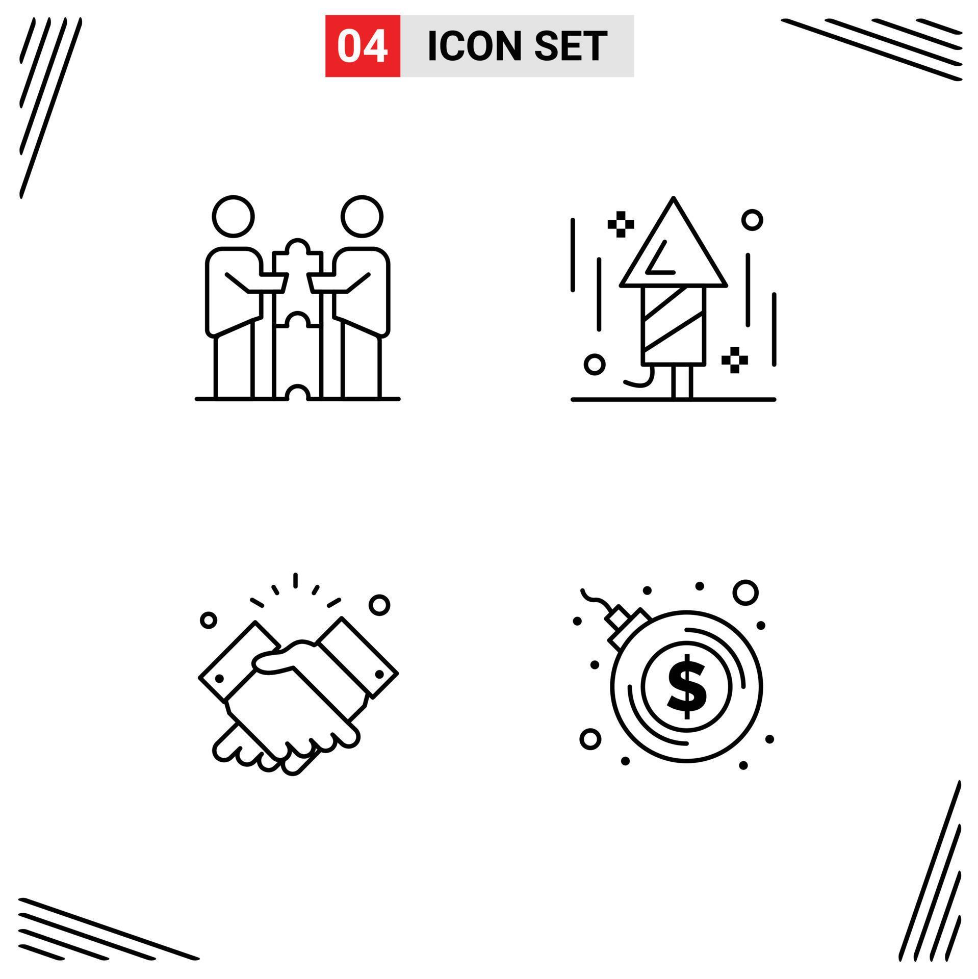Set of 4 Vector Filledline Flat Colors on Grid for partners ... Set of 4 Vector Filledline Flat Colors on Grid for partners ...