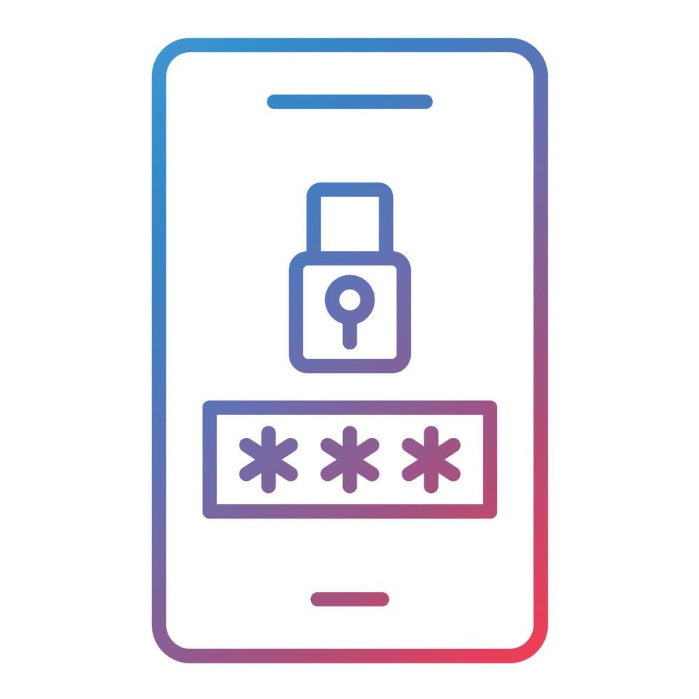 Mobile Password Line Gradient Icon 18672276 Vector Art At Vecteezy
