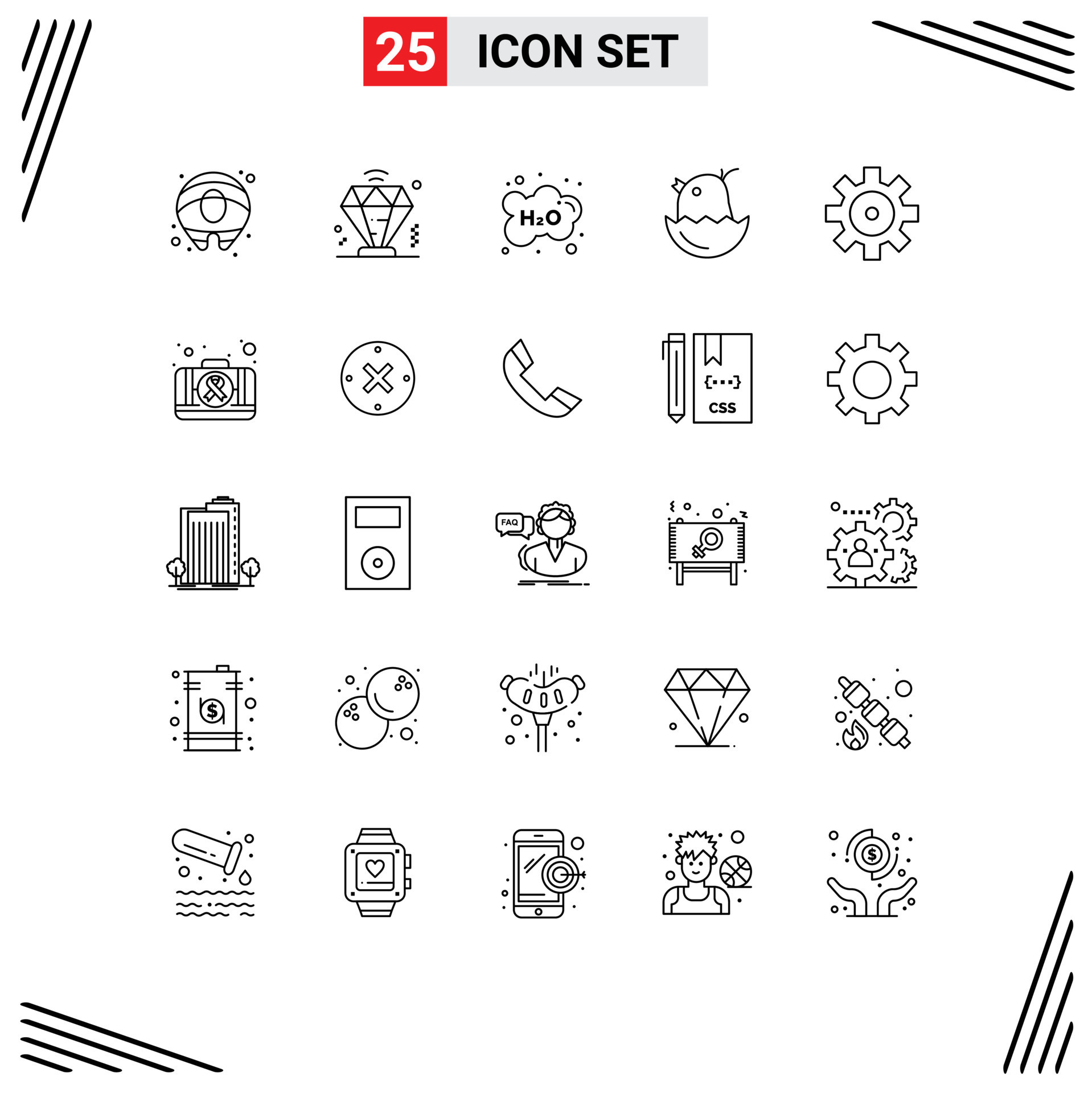 User Interface Pack Of 25 Basic Lines Of Vehicle Configuration Setting Learning Happy Easter