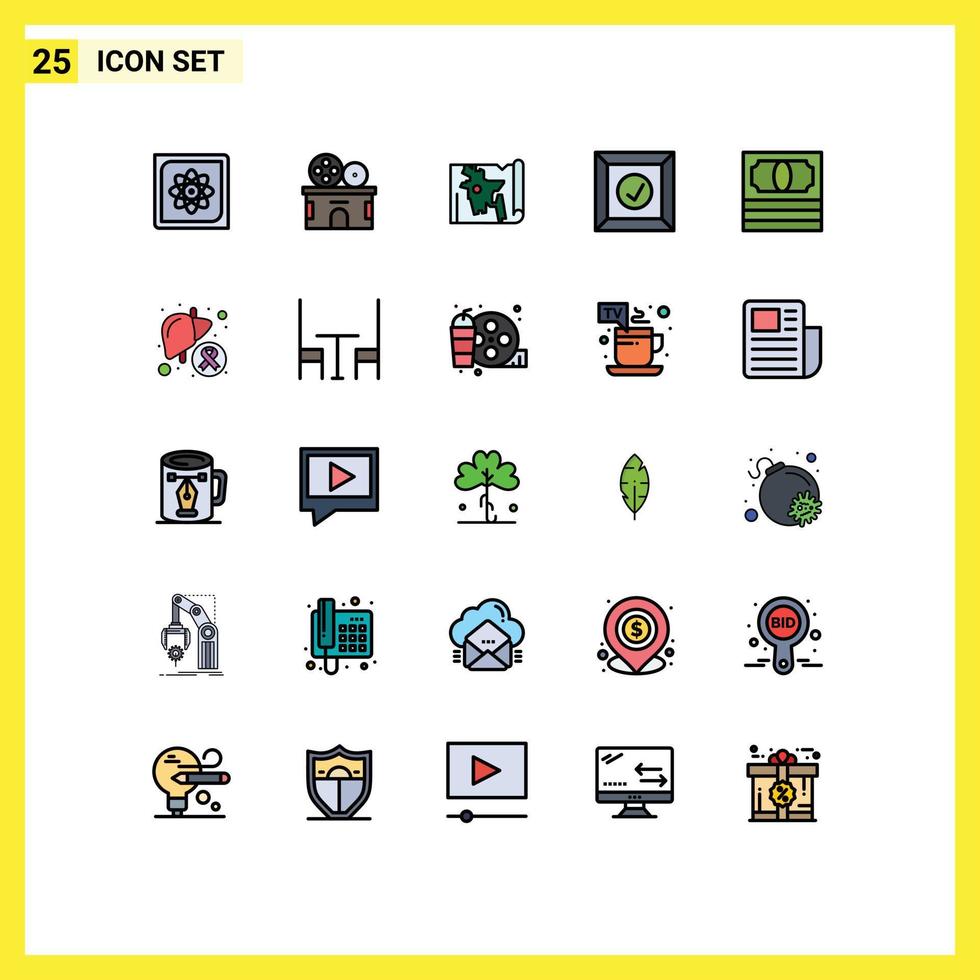 25 líneas rellenas universales signos de color plano símbolos de dinero ... 25 líneas rellenas universales signos de color plano símbolos de dinero ...