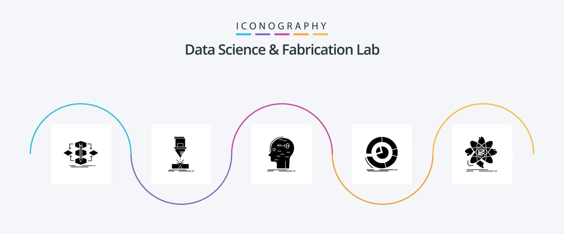 Data Science And Fabrication Lab Glyph 5 Icon Pack Including business ...