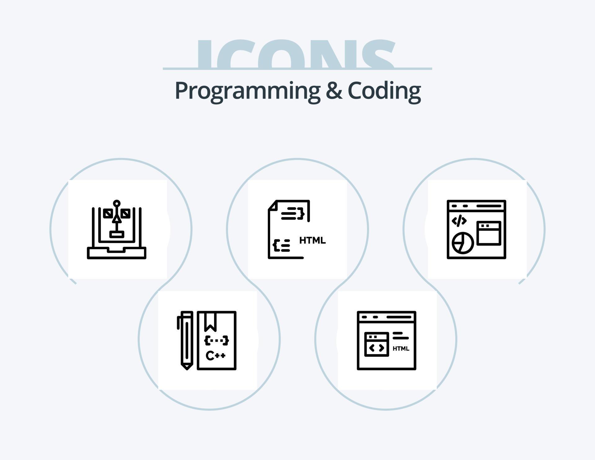 Programming And Coding Line Icon Pack 5 Icon Design Develop Coding Development Development