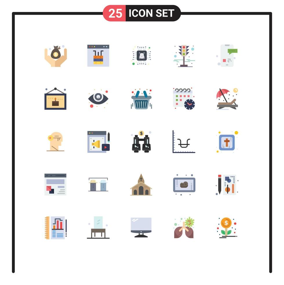 Stock Vector Icon Pack of 25 Line Signs and Symbols for message traffic ...