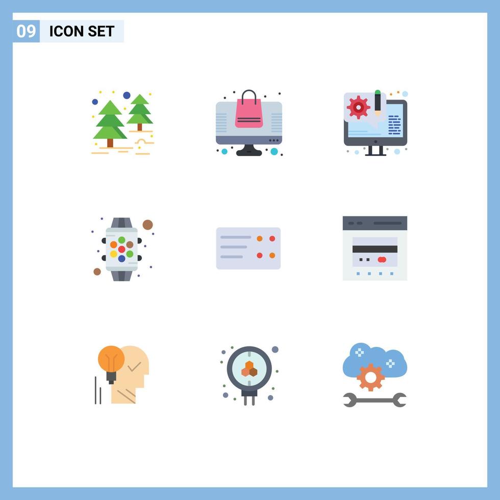 9 Universal Flat Colors Set For Web And Mobile Applications Card Ticket Development Feature