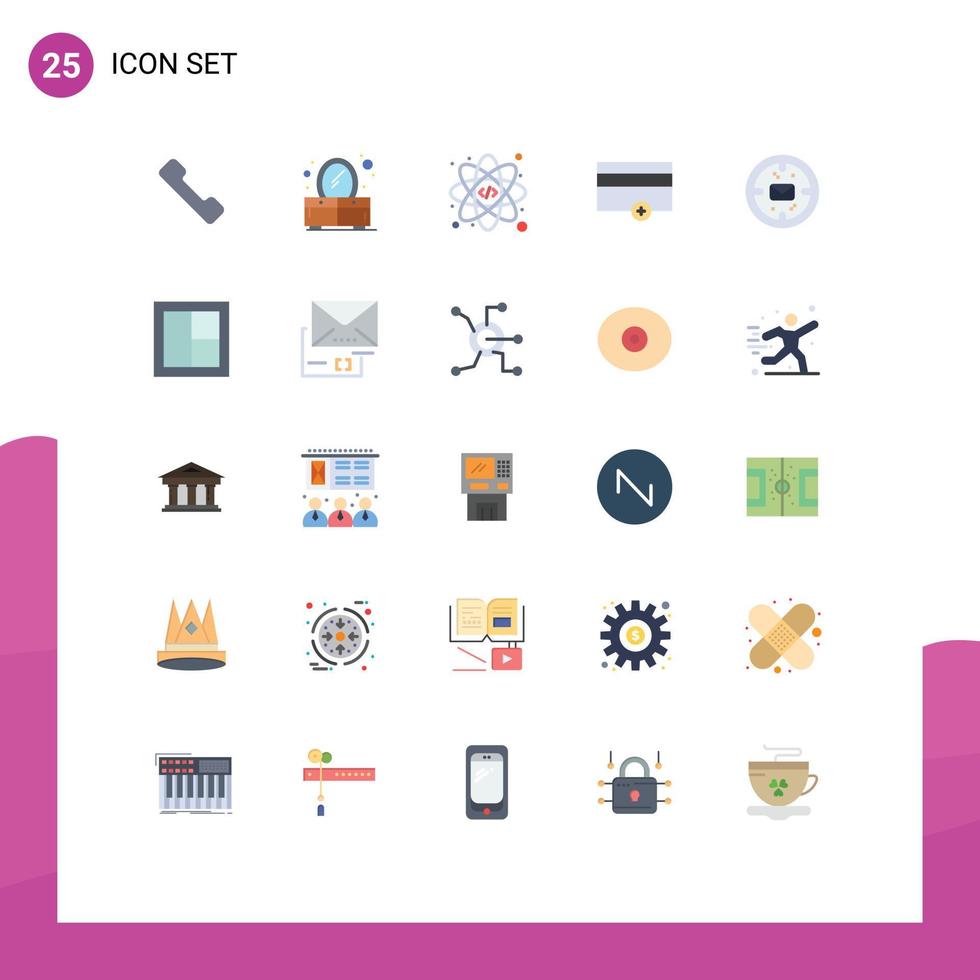 Flat Color Pack of 25 Universal Symbols of frame message coding finance ...