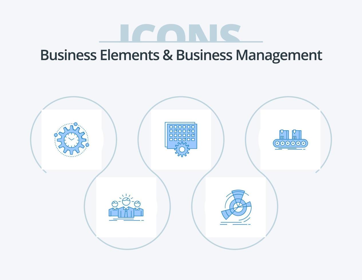 Business Elements And Business Managment Blue Icon Pack 5 Icon Design ...