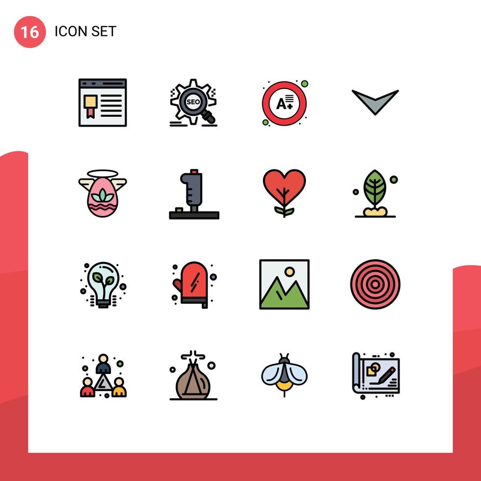 Editable Vector Line Pack of 16 Simple Flat Color Filled Lines of ...