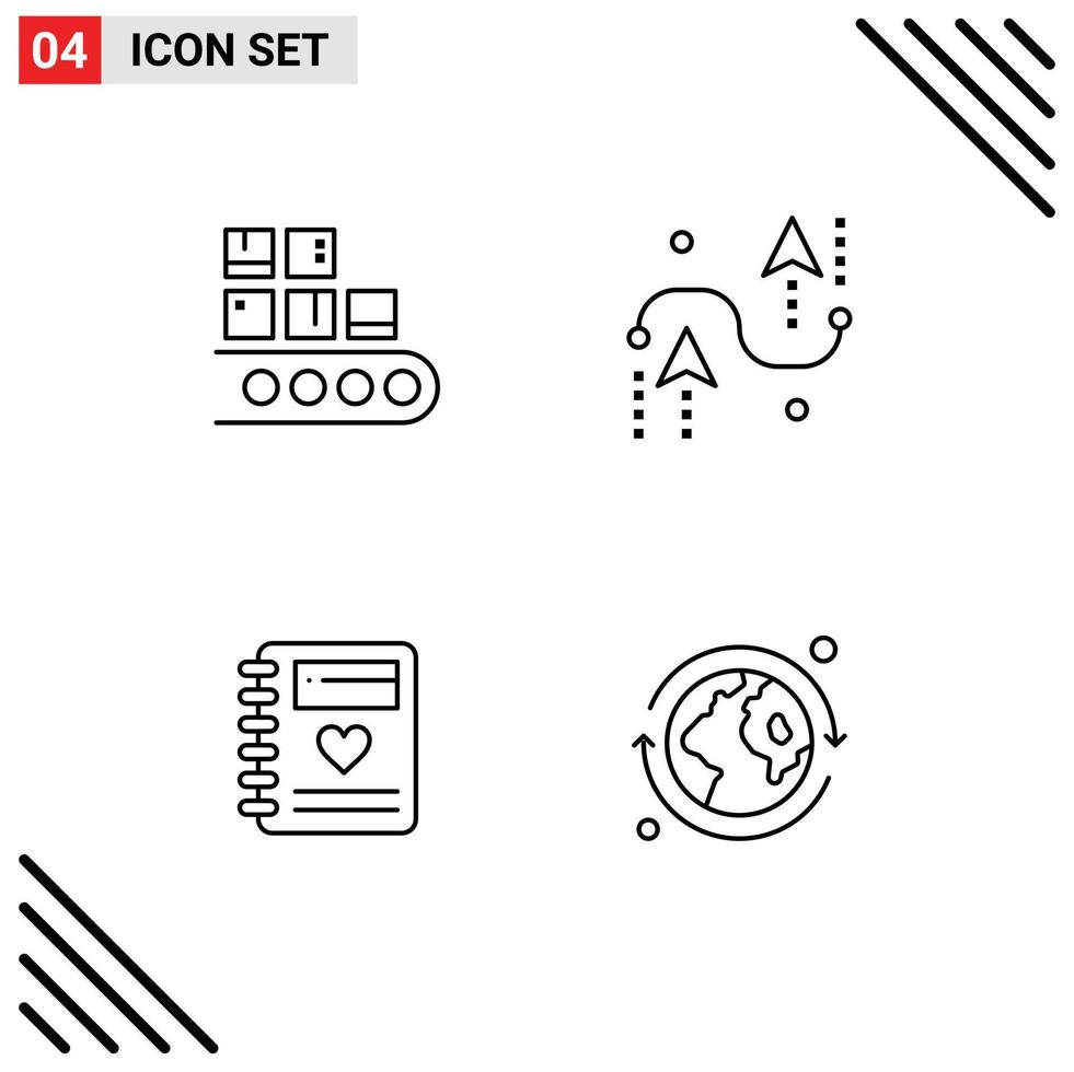 4 User Interface Line Pack Of Modern Signs And Symbols Of Business Programing Product Curves
