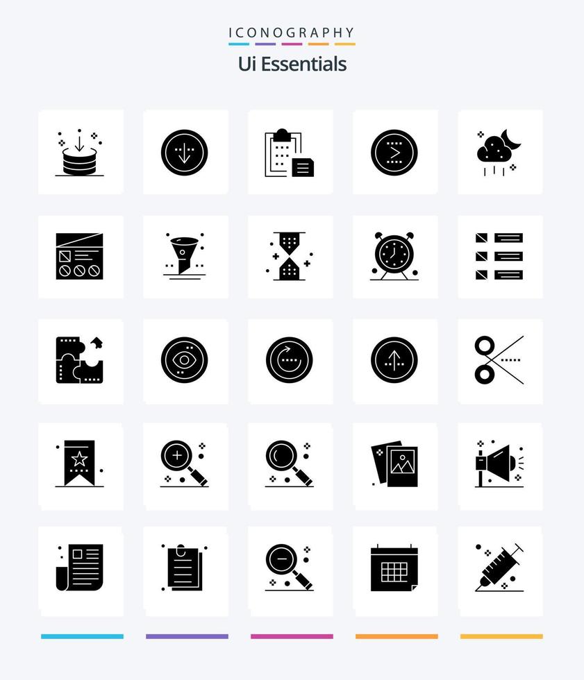 Creative Ui Essentials 25 Glyph Solid Black icon pack Such As ui. cloud ...