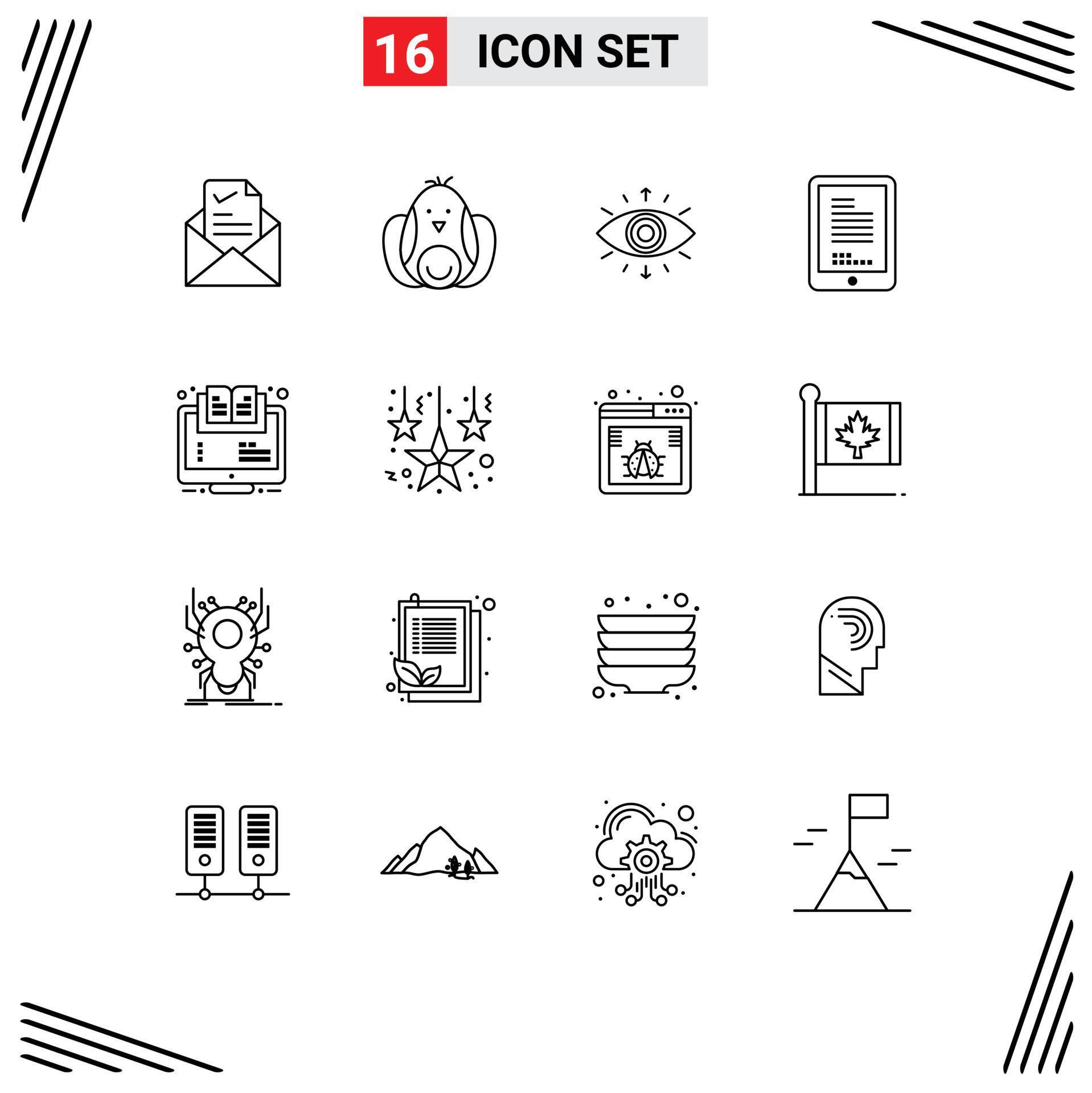 16 Thematic Vector Outlines And Editable Symbols Of Learning Hardware
