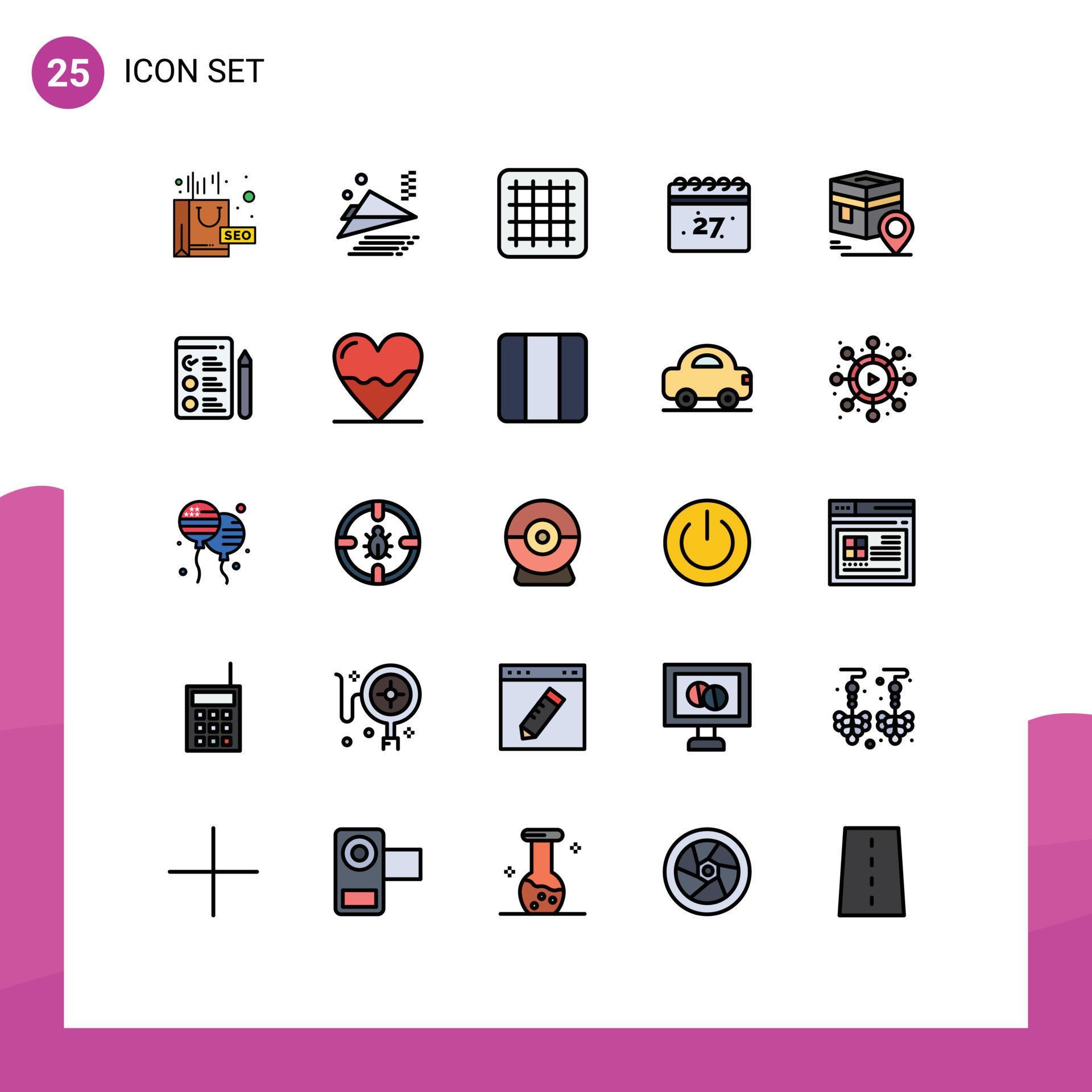 Stock Vector Icon Pack of 25 Line Signs and Symbols for cv map layout ...
