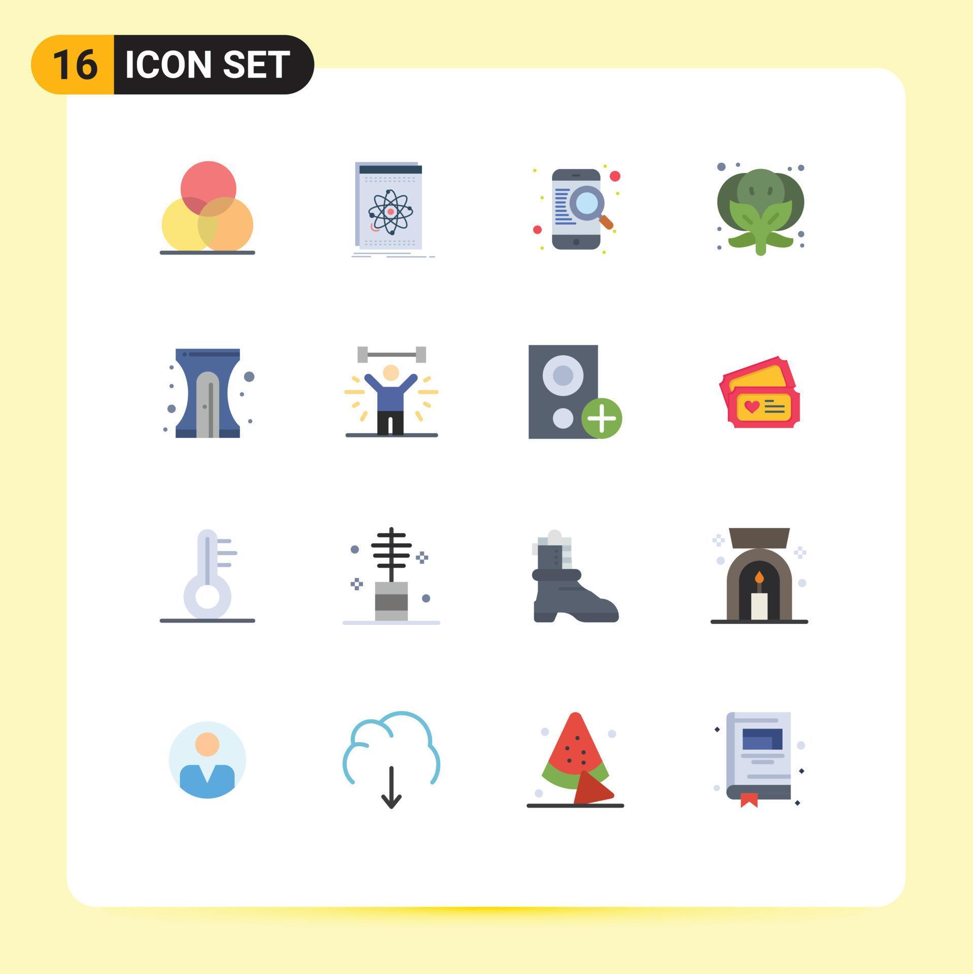 User Interface Pack Of 16 Basic Flat Colors Of Color Find Design Developer Search Editable Pack