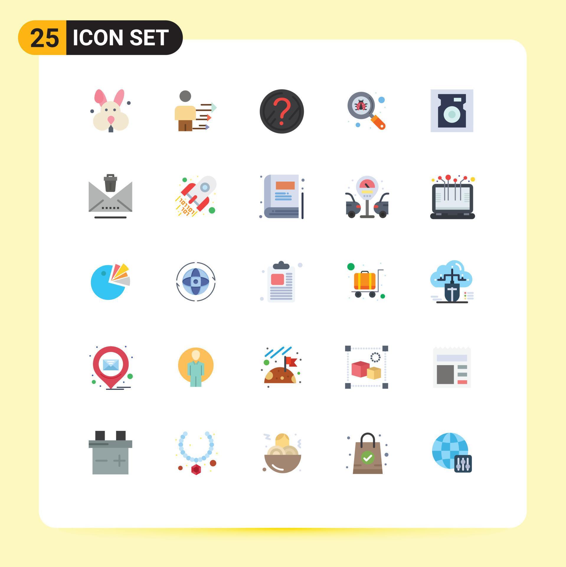 25 Thematic Vector Flat Colors and Editable Symbols of hard disk faq ...