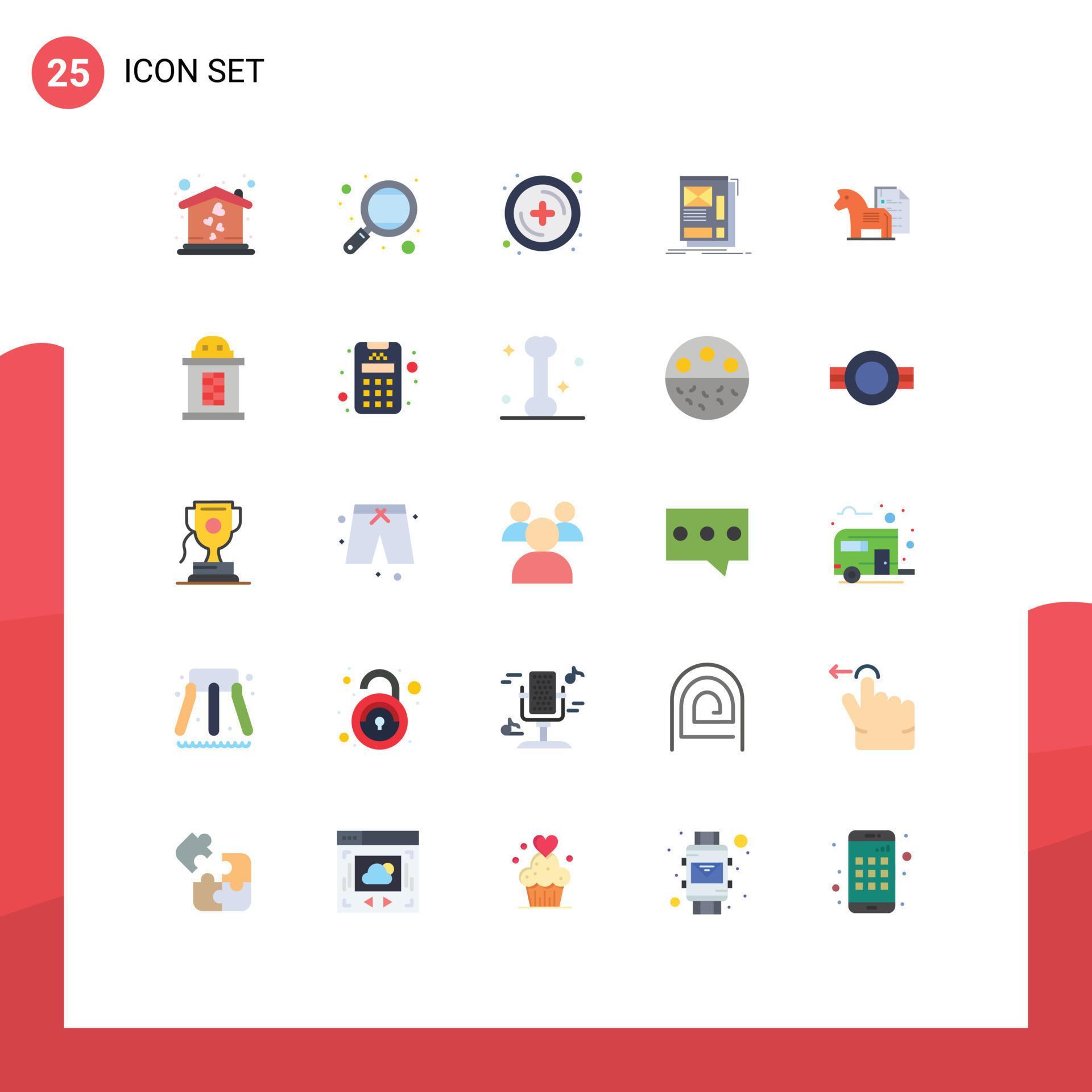 Set of 25 Modern UI Icons Symbols Signs for advantage development add ...