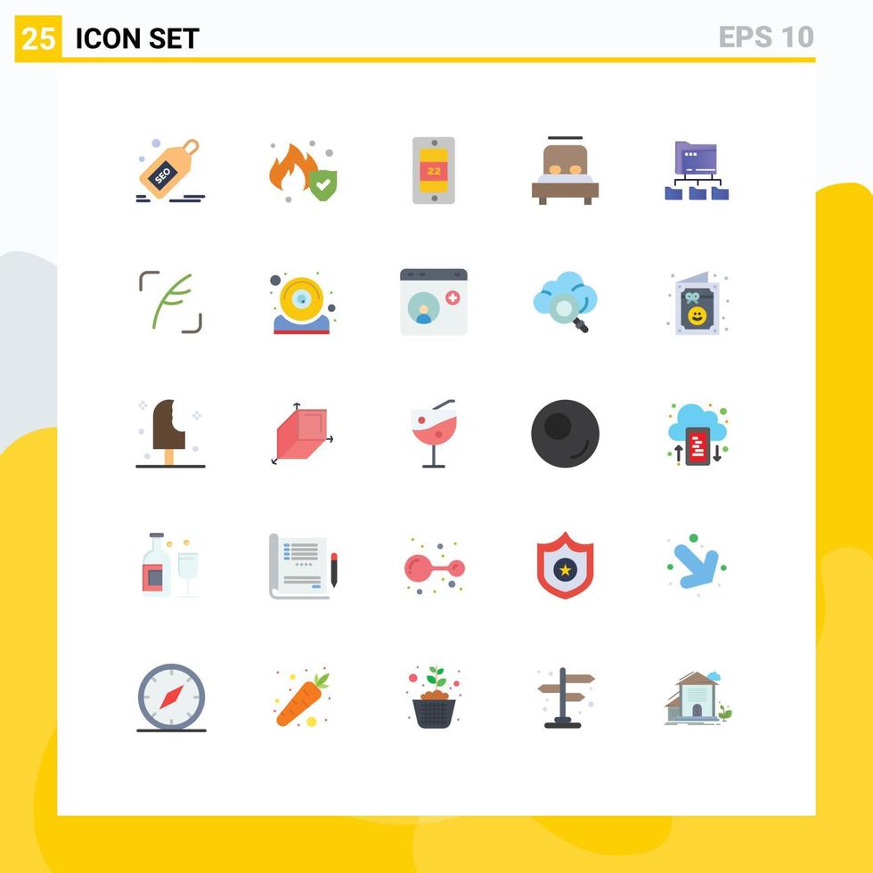 User Interface Pack Of 25 Basic Flat Colors Of Network Folder Mobile Wedding Heart Editable