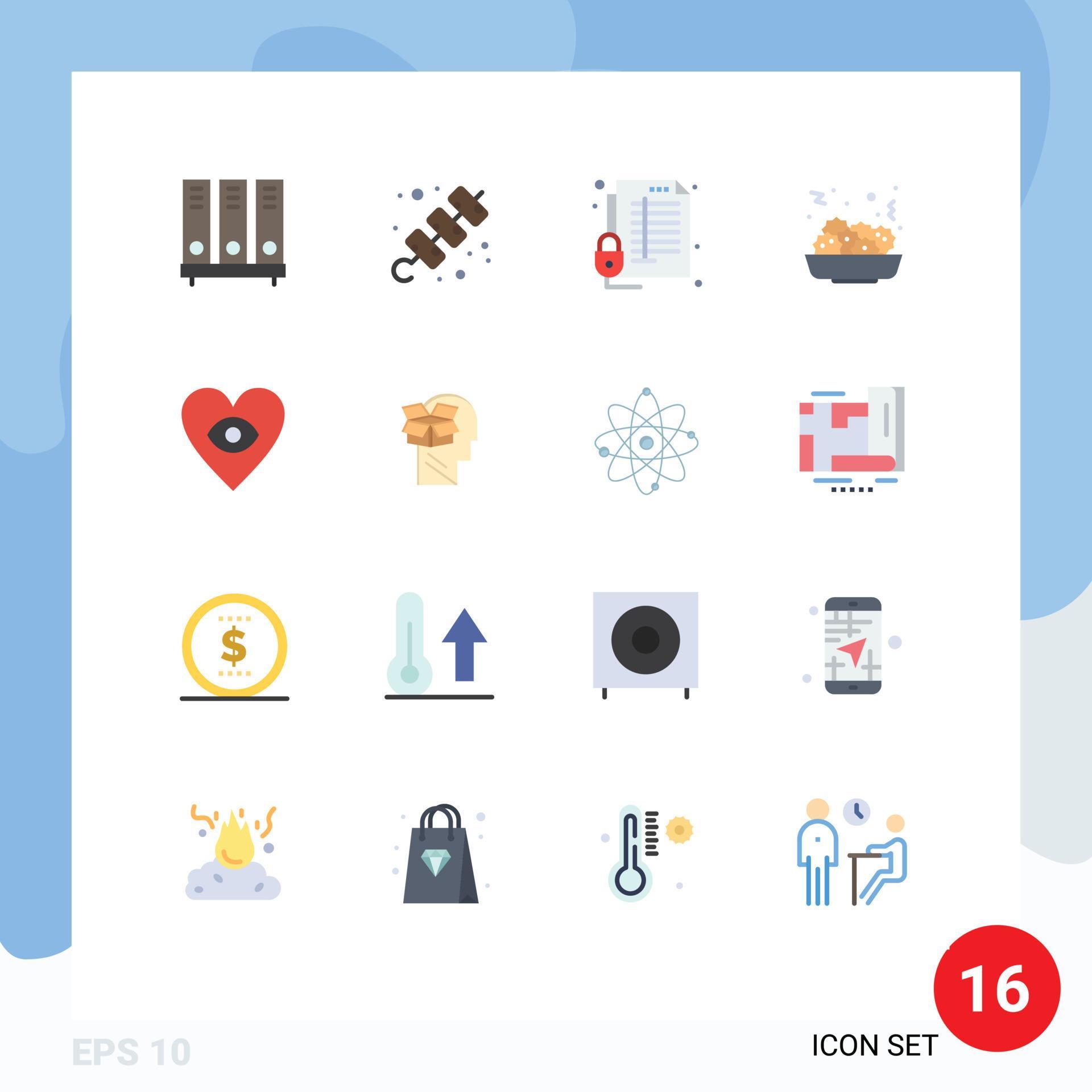 Stock Vector Icon Pack Of 16 Line Signs And Symbols For Archive Lock