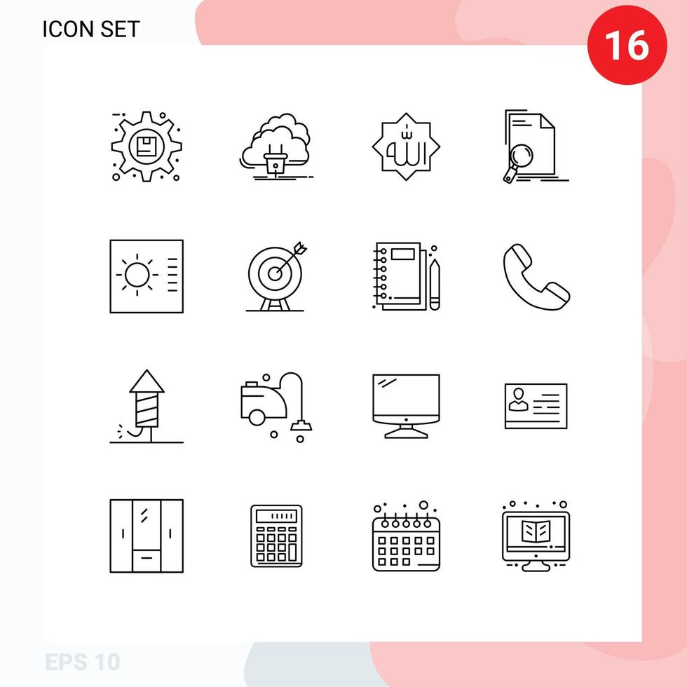 User Interface Pack Of 16 Basic Outlines Of File Analysis Network Calligraphy Mark Editable