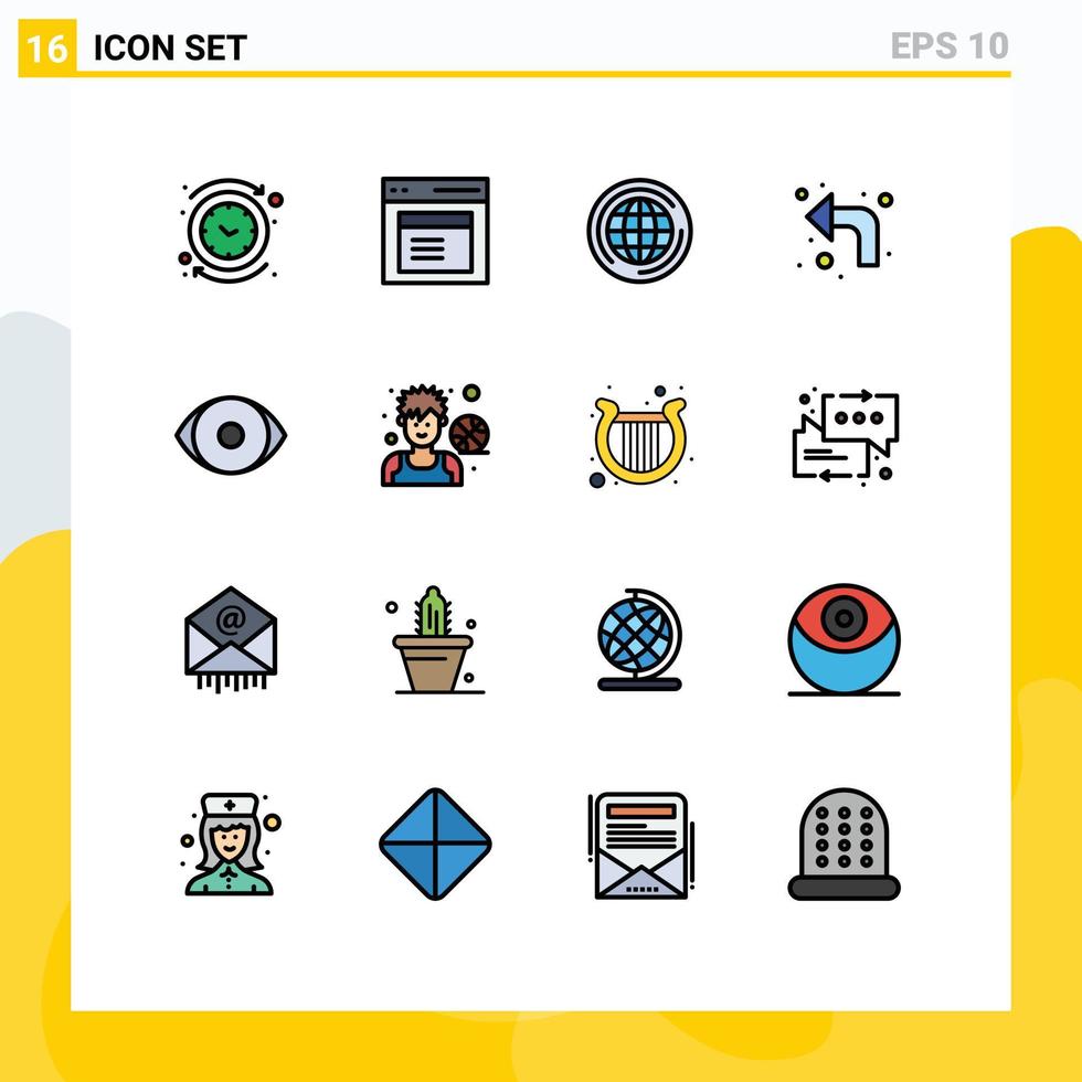 User Interface Pack Of 16 Basic Flat Color Filled Lines Of Left Reload