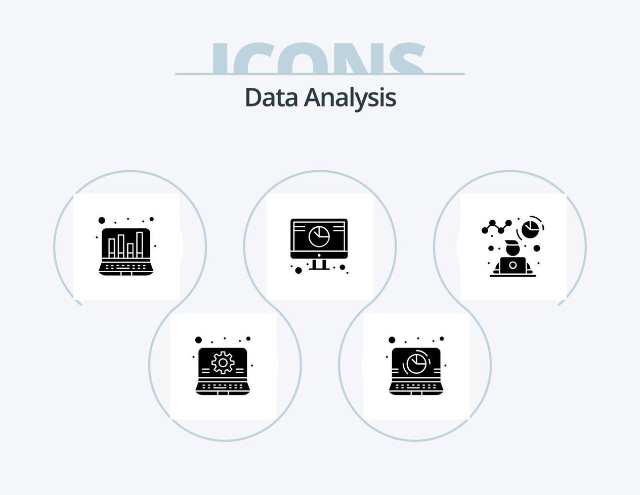 Data Analysis Glyph Icon Pack 5 Icon Design. avatar. graph. report ...
