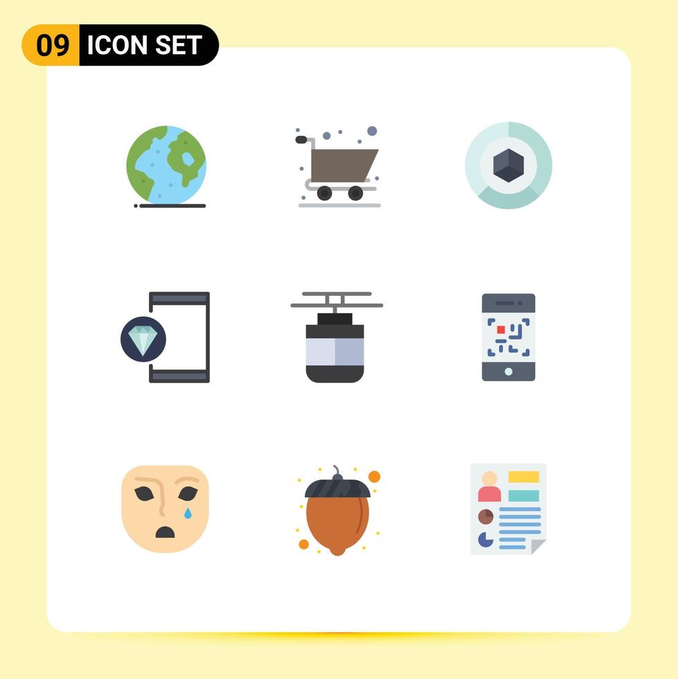 Set Of 9 Vector Flat Colors On Grid For Programming Develop Analysis Coding Packing Editable