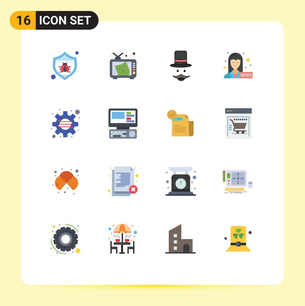 User Interface Pack Of 16 Basic Flat Colors Of Protection Moustache Bug Art Movember Editable