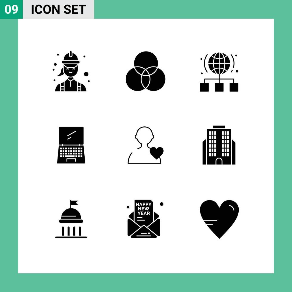User Interface Pack Of 9 Basic Solid Glyphs Of Imac Monitor Design