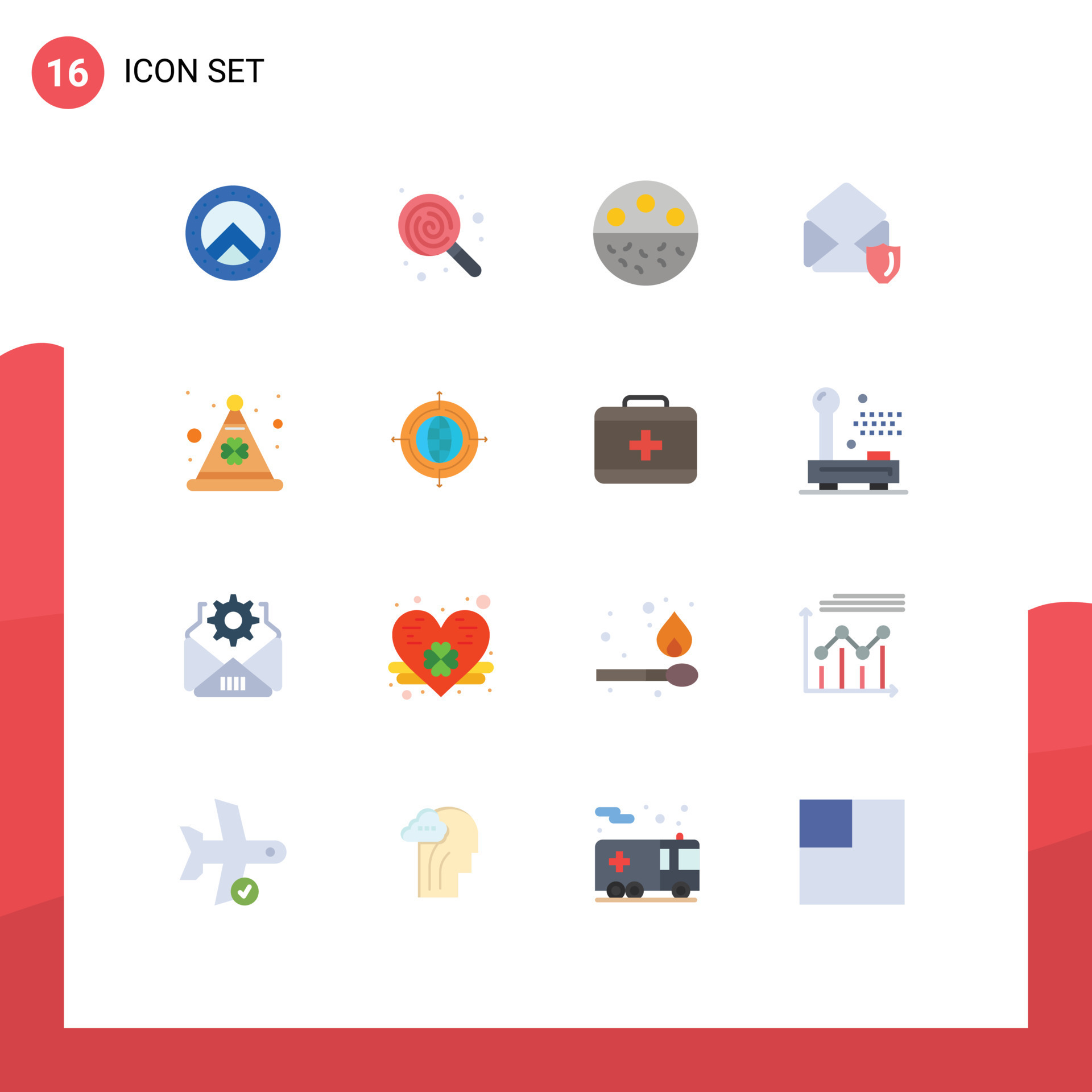 16 Universal Flat Colors Set For Web And Mobile Applications Shield Mineral Dessert Sweets