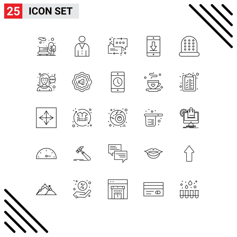 User Interface Pack Of 25 Basic Lines Of Mobile Devices User Device