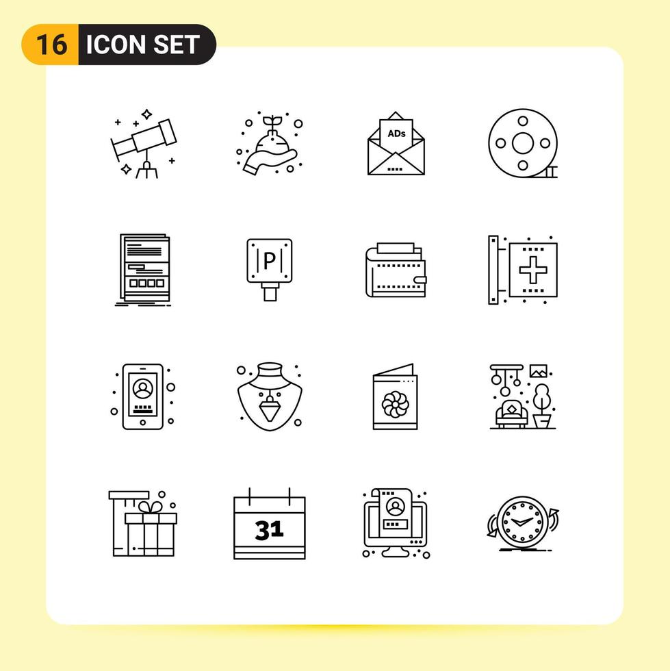 16 Thematic Vector Outlines And Editable Symbols Of Browser Clapper Board Advertising Clapper