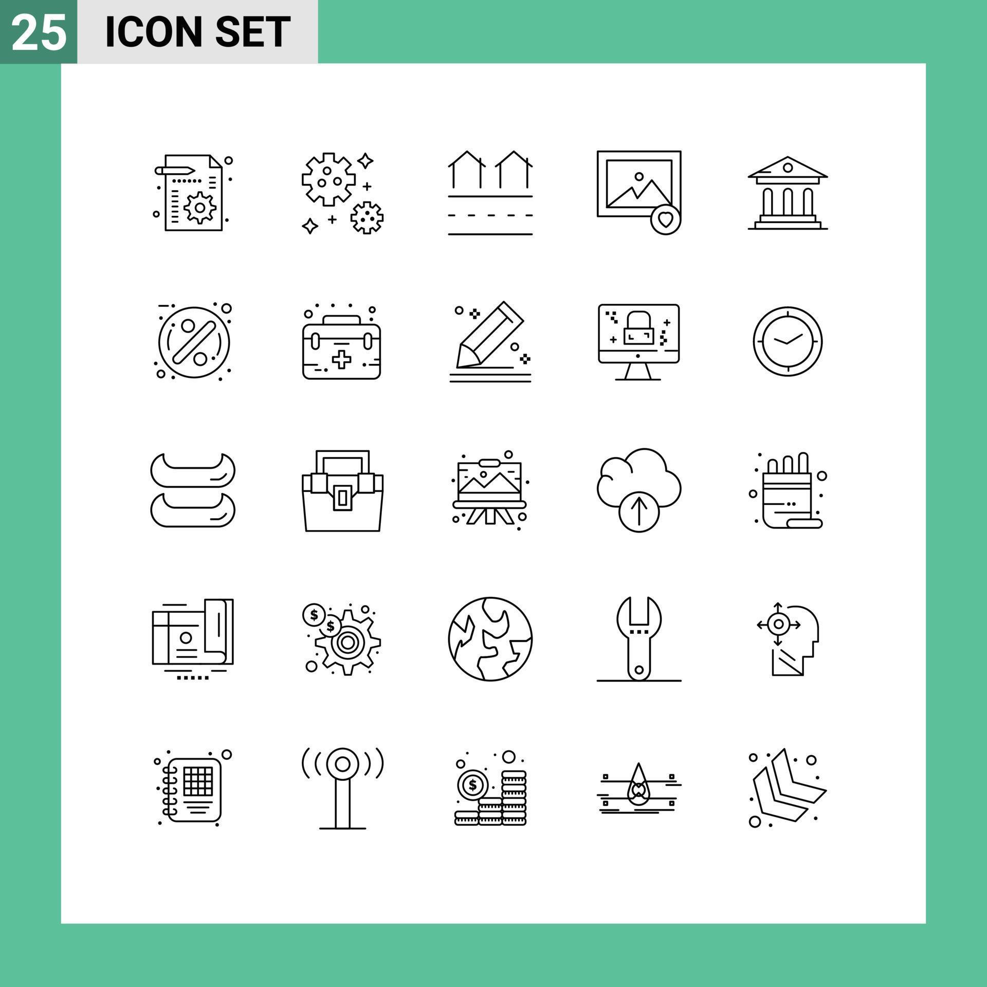 Stock Vector Icon Pack of 25 Line Signs and Symbols for campus ...