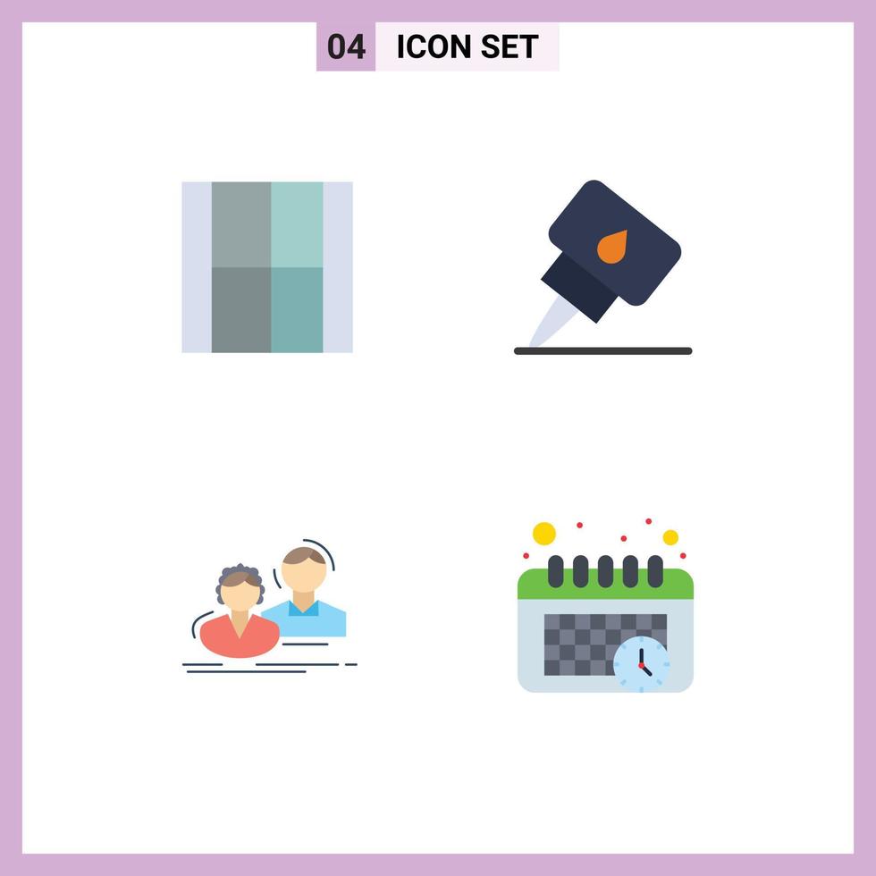 Set of 4 Modern UI Icons Symbols Signs for create employee illustration ...