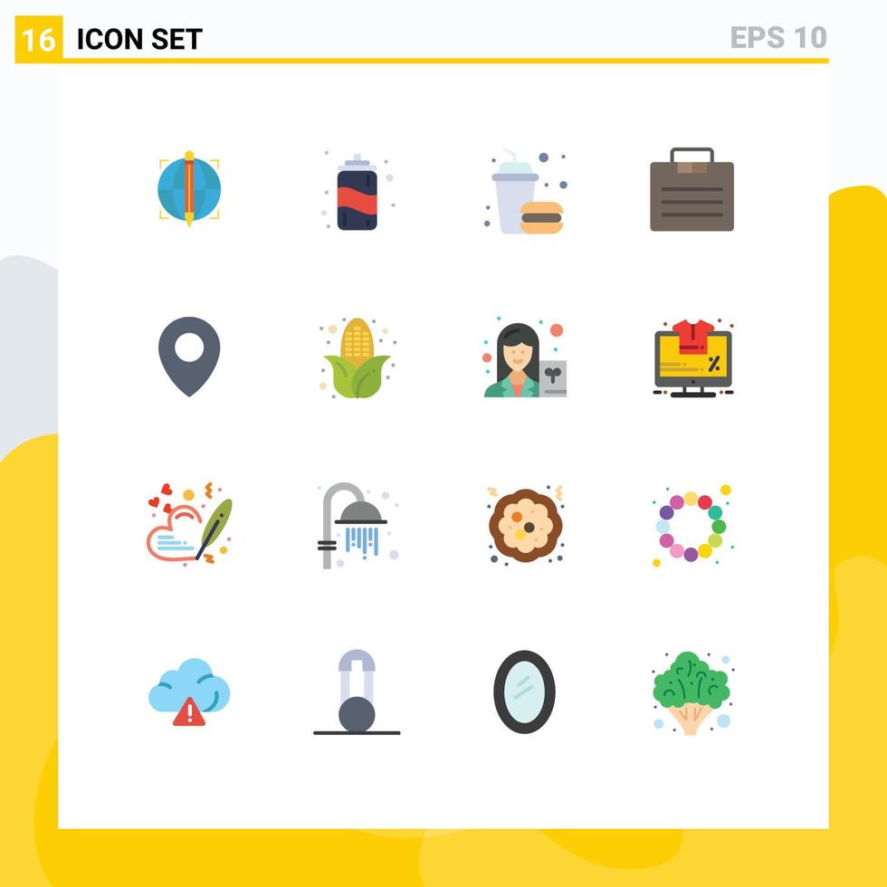 16 Universal Flat Colors Set For Web And Mobile Applications Focus Fast Success Summer Briefcase