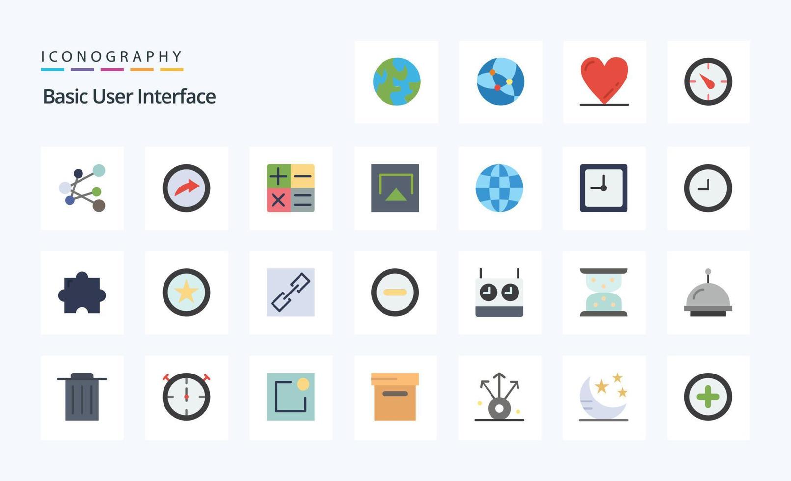 25 Basic Flat color icon pack 18691694 Vector Art at Vecteezy