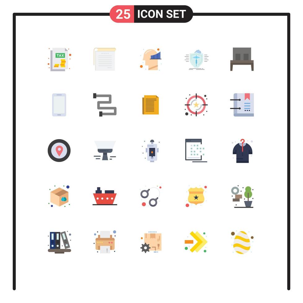 User Interface Pack Of 25 Basic Flat Colors Of Furniture Safe Human Protection Health Editable