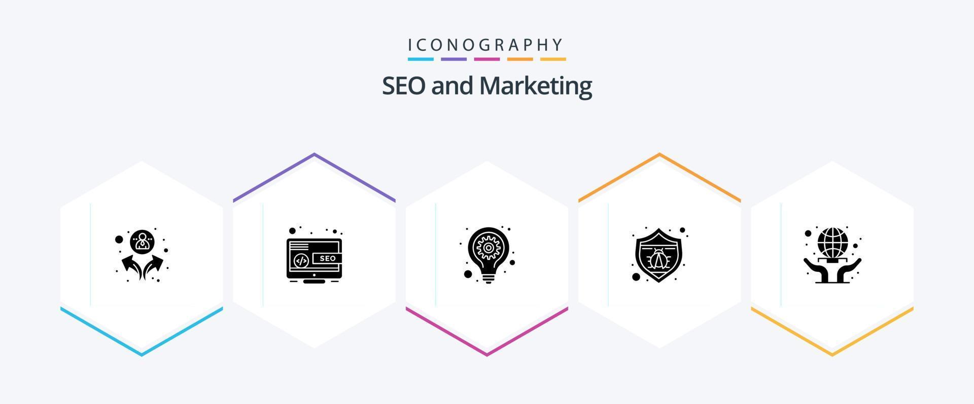 Seo 25 Glyph Icon Pack Including Hands Care Idea Bug Seo 18692523 Vector Art At Vecteezy