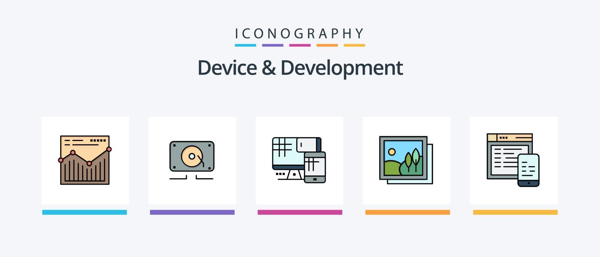Device And Development Line Filled 5 Icon Pack Including network . education. music . location ...