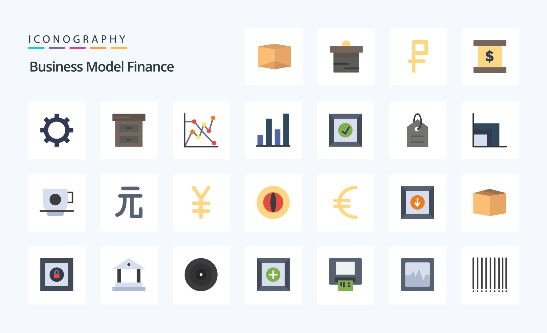 25 Finance Flat color icon pack 18694372 Vector Art at Vecteezy