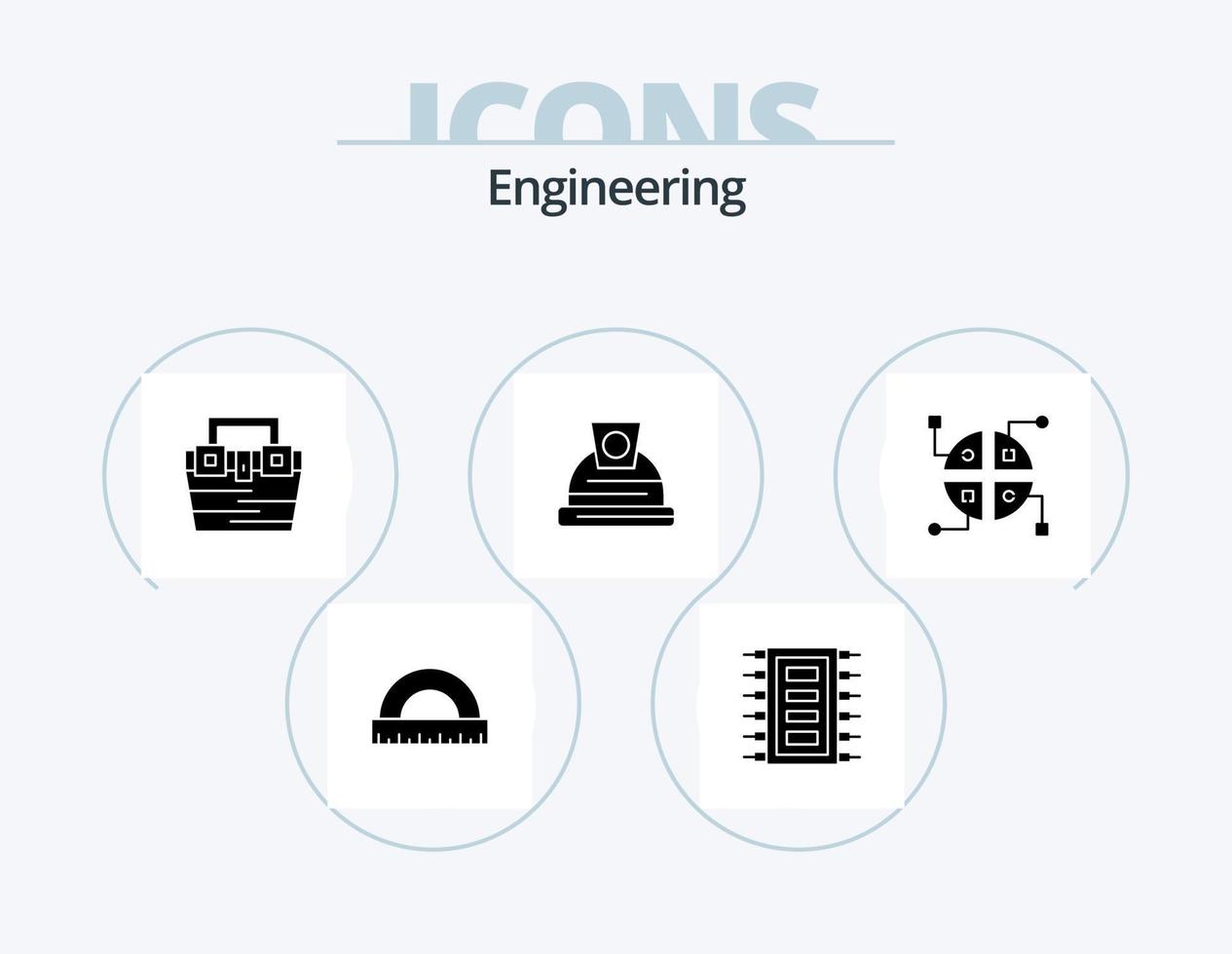 Engineering Glyph Icon Pack 5 Icon Design. helmet. architecture ...