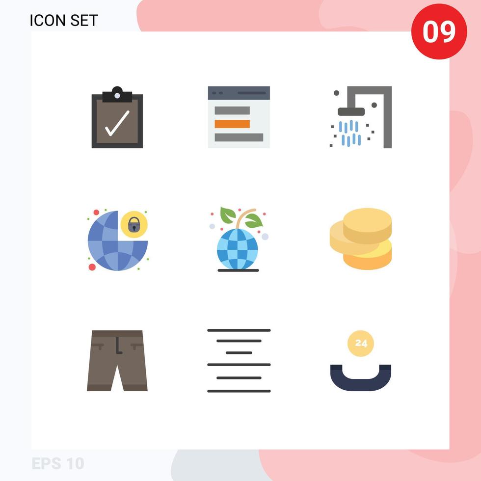 9 Universal Flat Colors Set For Web And Mobile Applications Cash Environment Travel Ecology