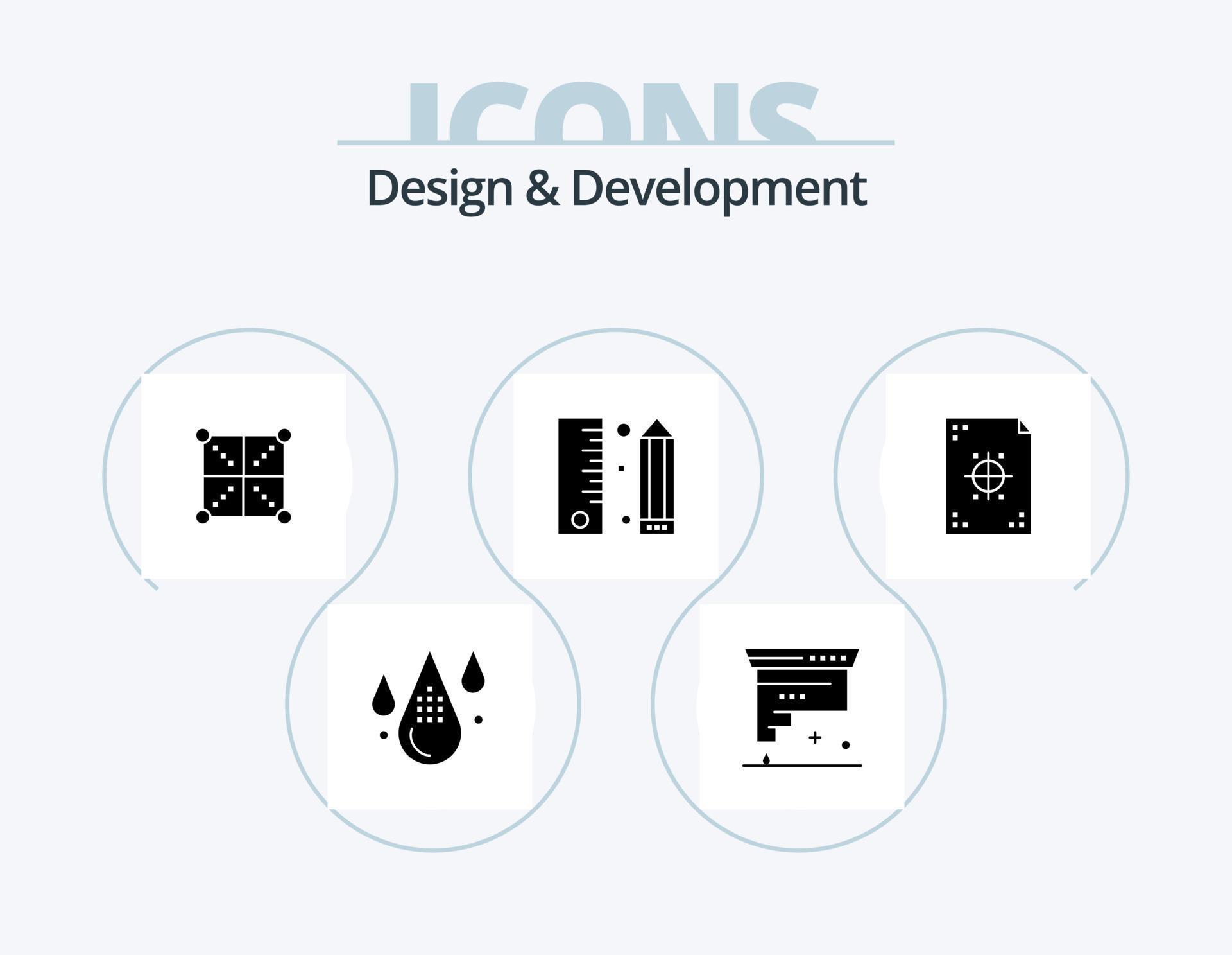 Design and Development Glyph Icon Pack 5 Icon Design. development. coding. development. rule ...